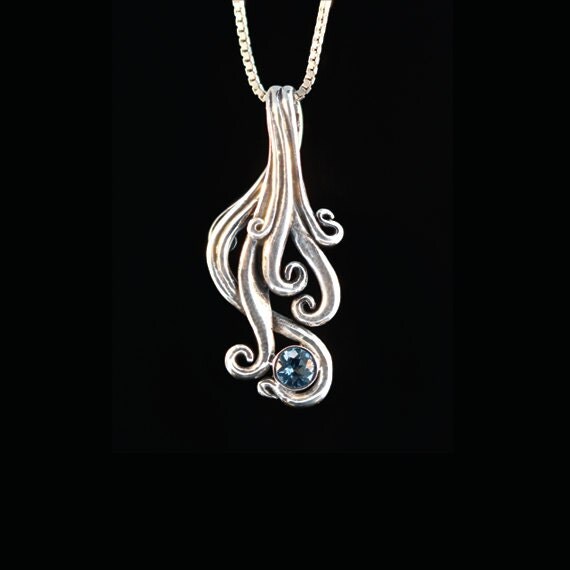 Wave Necklace Silver Waterfall Jewelry Cascade Waterfall