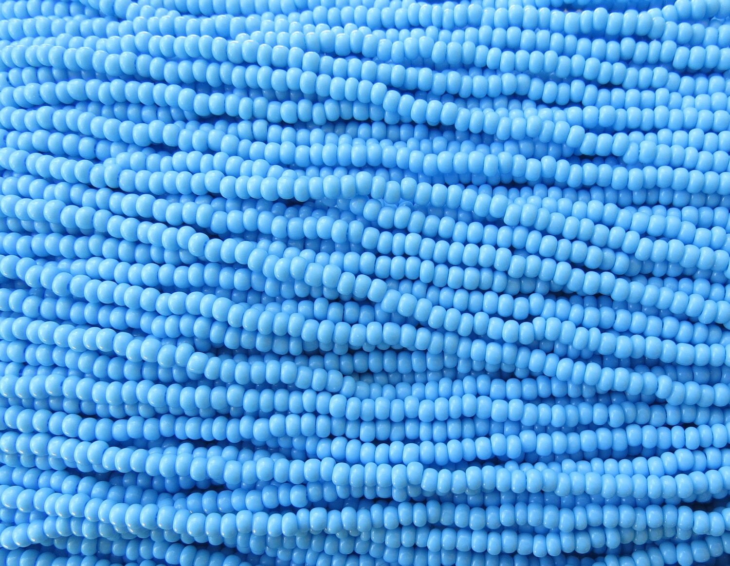 8/0 Opaque Light Blue Turquoise Czech Glass Seed Bead Strand