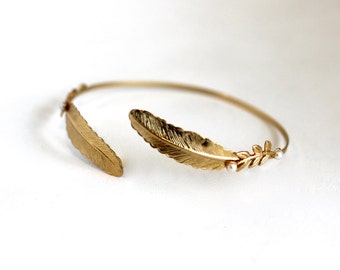 Athena Arm Band Greek Leaves Arm Cuff Wrap Around by avigailadam