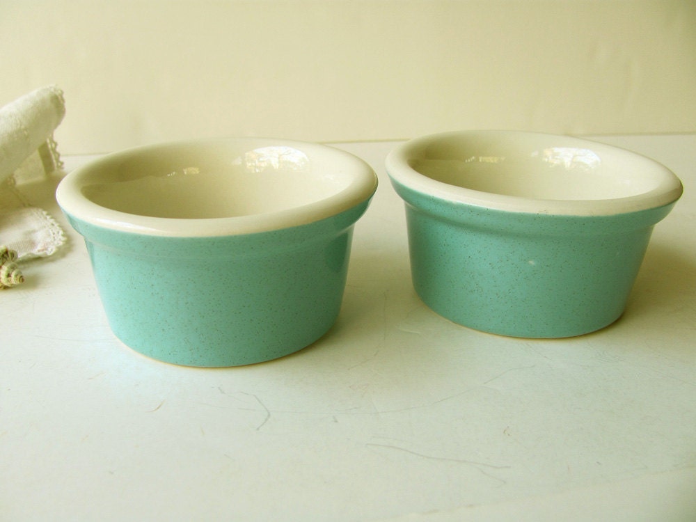 Vintage Hall China Bowls Blue Restaurantware Speckled Serving Kitchen ...