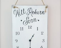 Popular items for will return sign on Etsy