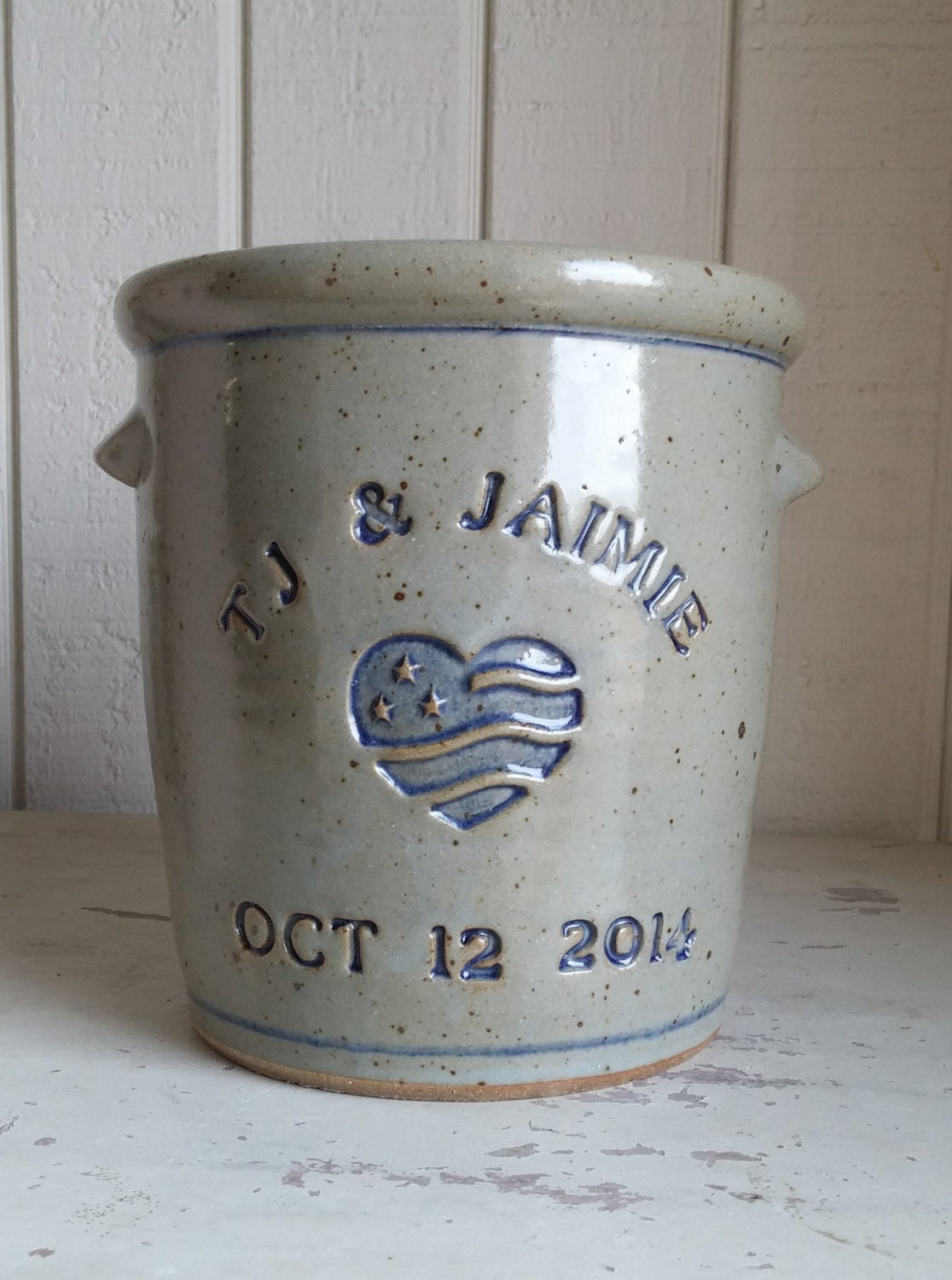 Personalized Stoneware Crock
