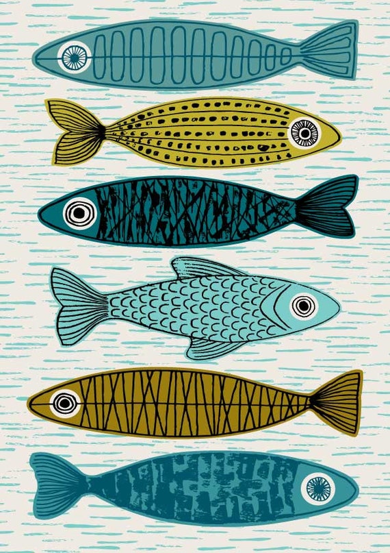 Six Fish limited edition giclee print