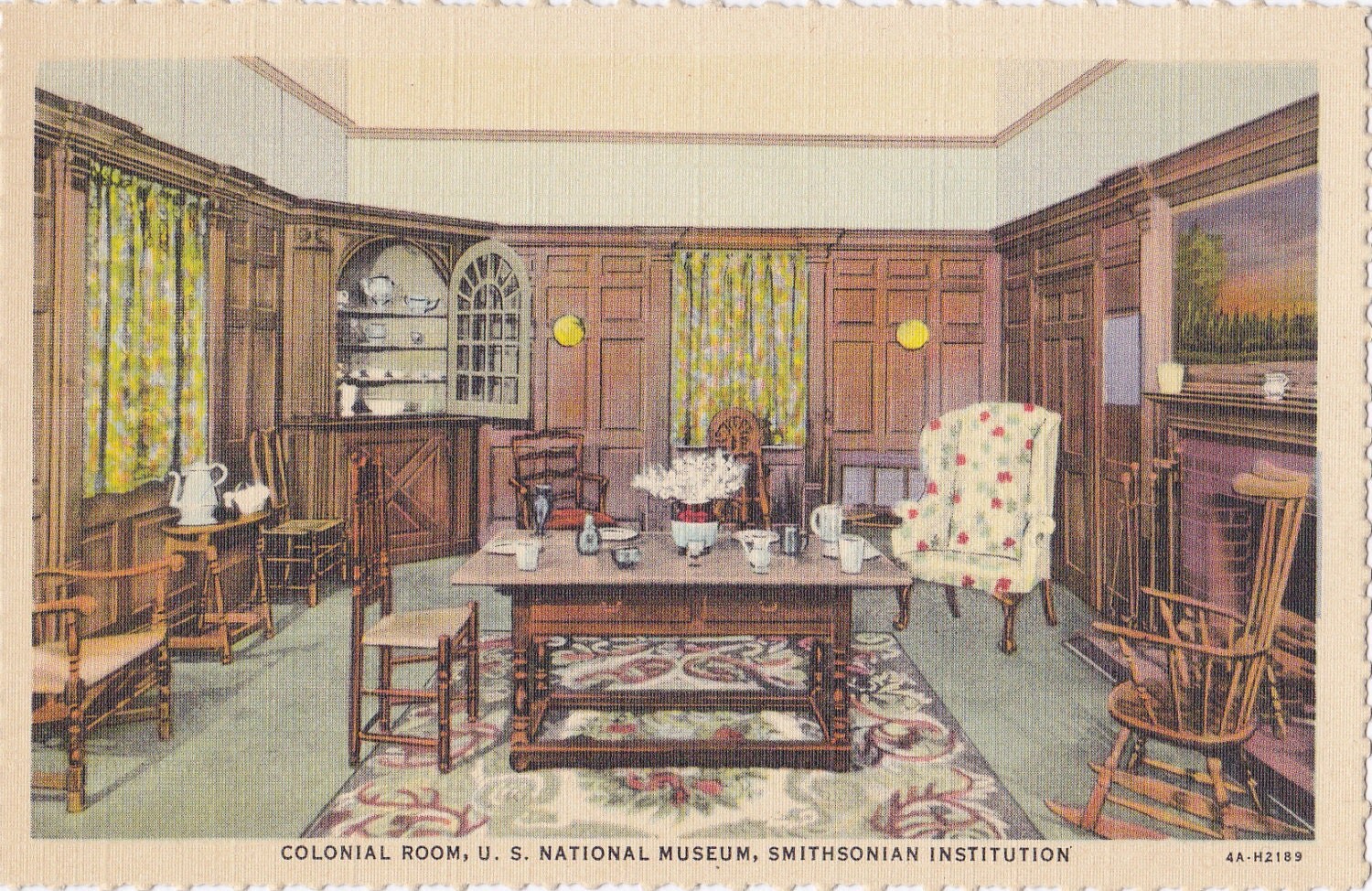 Colonial Room- Smithsonian Institution- 1940s Vintage Postcard ...