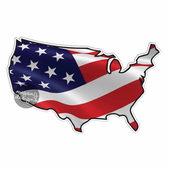 USA American Flag Sticker: Patriotic USA Bumper Sticker Laptop