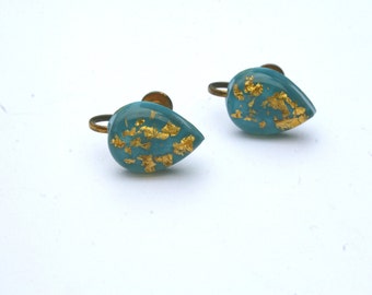 Gold fleck turquoise | Etsy