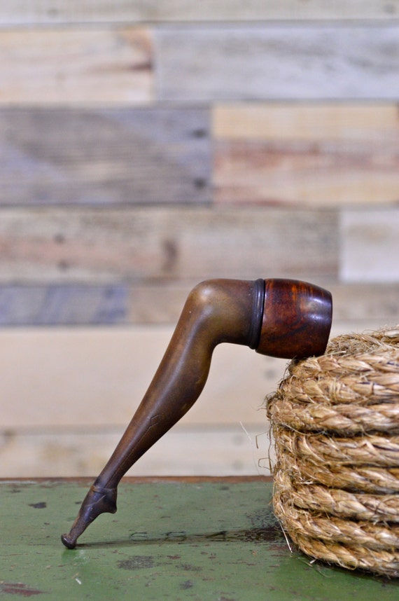 1920s French Can-Can Pipe Vintage Leg Pipe French Briar