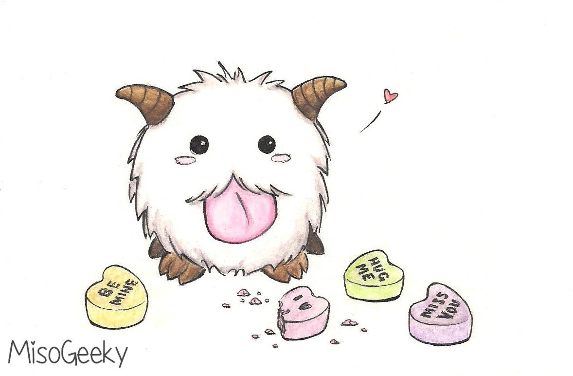 Poro Valentine Snacks League of Legends Valentine by MisoGeeky