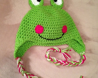 Items similar to Froggie Hat - 0-3 Months on Etsy