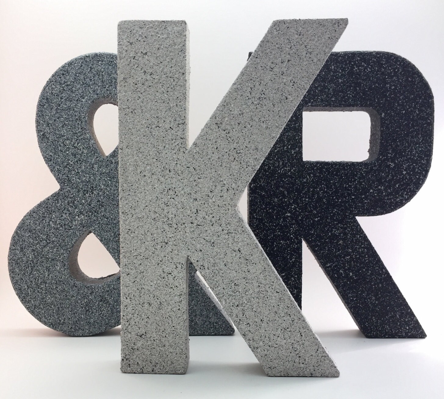 Stone Letters Faux Stone Wedding Rustic by TheEleventhLetter