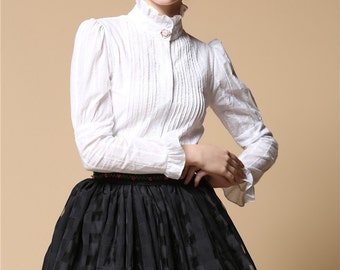 Ruffle collar shirt | Etsy