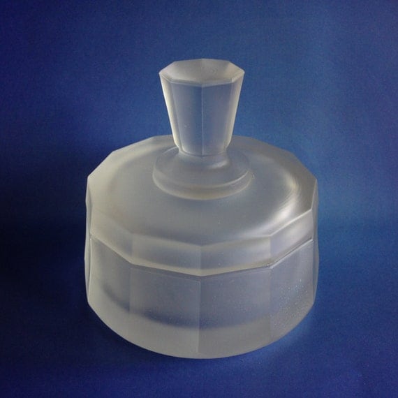 Cristallin clear frosted glass trinket dish from Italy