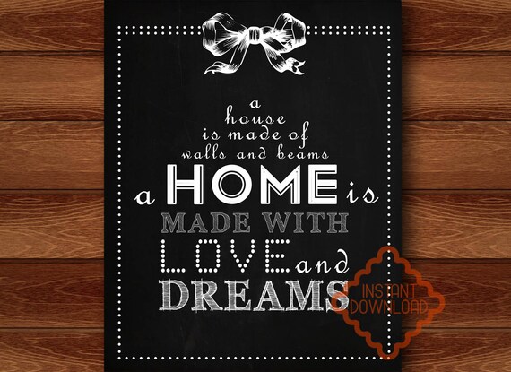 Home Quote Printable Art Printable by PrintableDesignArt on Etsy