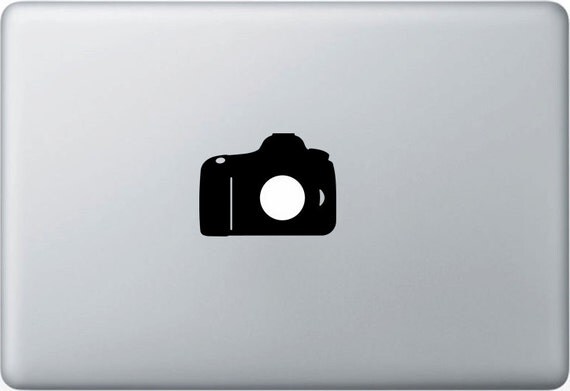 Camera Mac Apple Logo Cover Laptop Vinyl Decal by GRCDecals