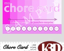 Popular items for chore punch card on Etsy