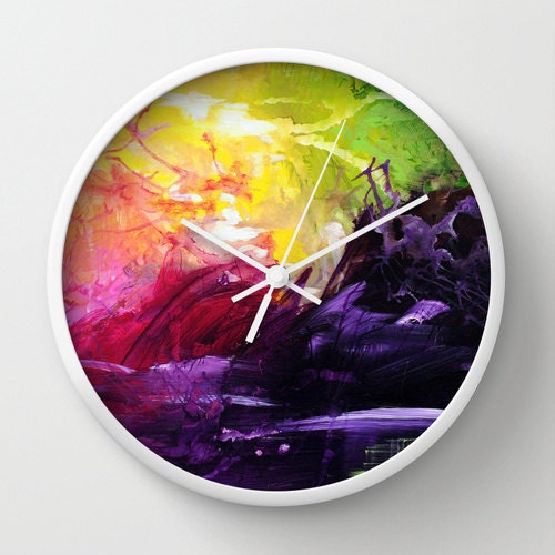 Unique Clocks Wall Clock Abstract Clock Art by DesignbyJuliaBars