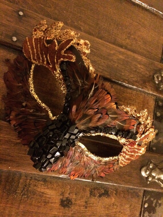 Masquerade mask Twisted Owl Gods and Monsters by FeatherandFolly