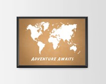 Popular items for linen world map on Etsy