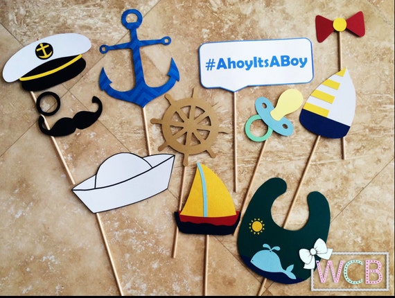 Nautical Themed Photo Booth Props Photo Props von WCBCraftStudio