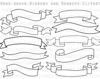 Hand drawn ribbons | Etsy