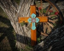 Popular items for rustic wooden cross on Etsy