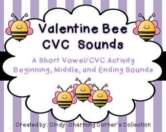 Valentine Bee CVC Words & Sounds
