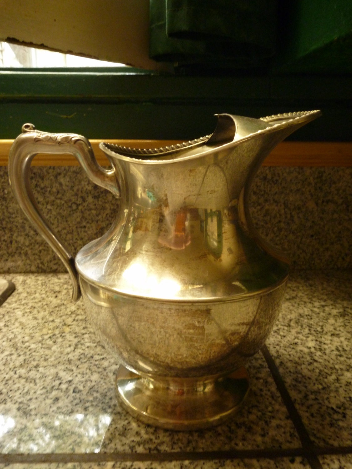 Vintage Silverplate Pitcher By E P Copper B M Mounts Free Shipping ...