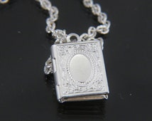 Popular items for silver book locket on Etsy