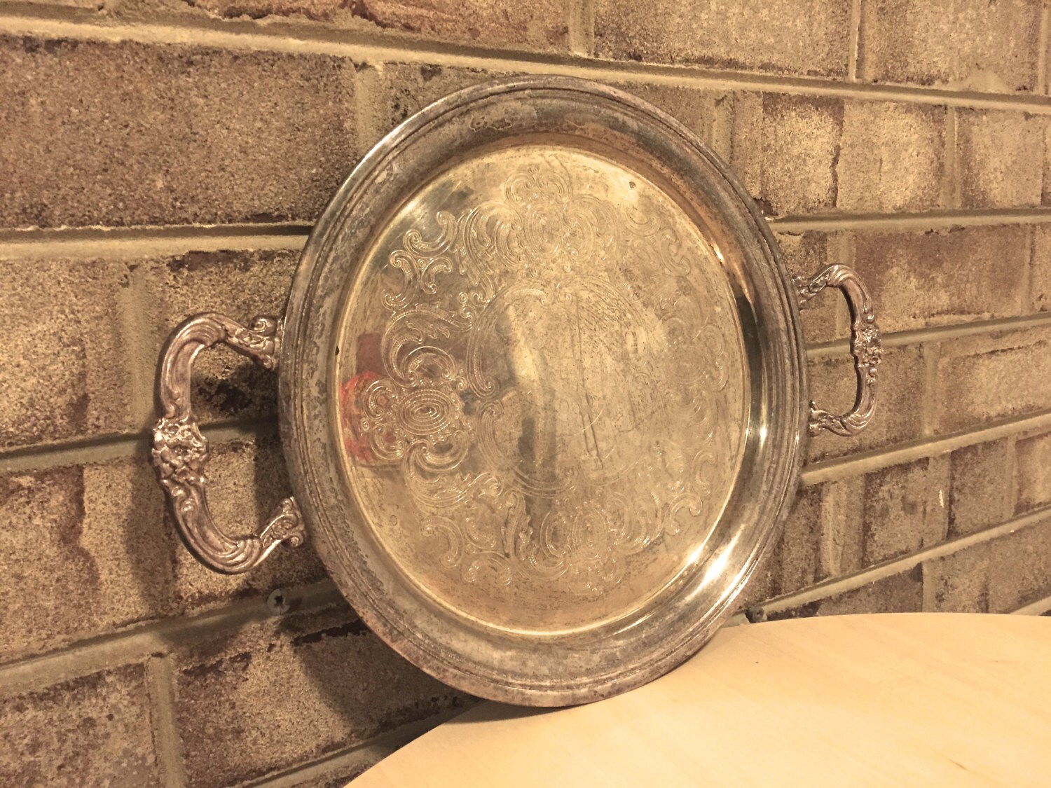 Vintage 12 inch Silverplate Round Tray with Handles – Sheridan Silver ...