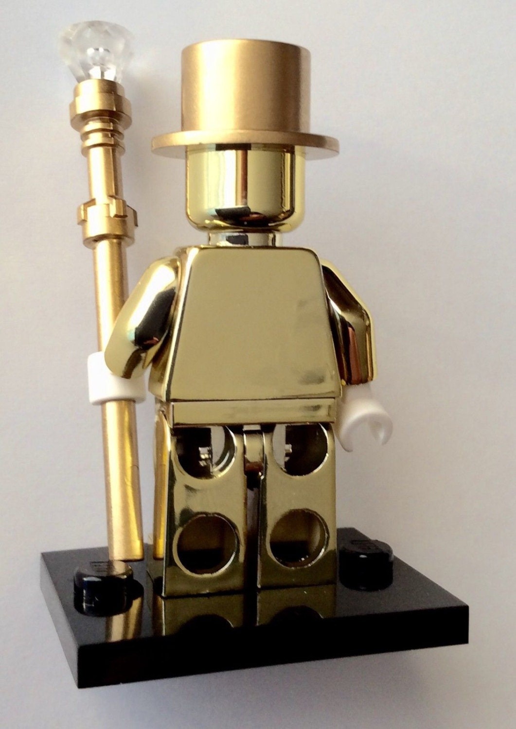 Lego Mr Gold Custom Chrome Minifigure Series 10 Mini fig 71001