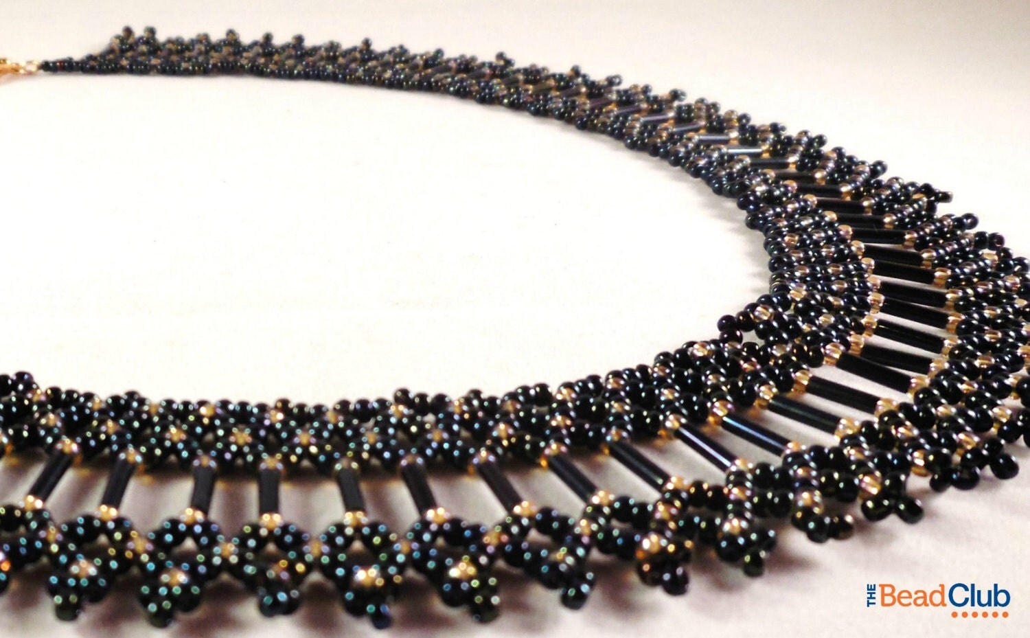 Bugle Bead Collar Pattern Seed Bead Necklace by TheBeadClubLounge