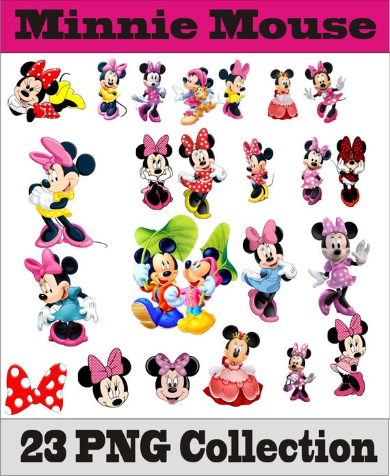 Minnie Mouse Collection PNG Vector Instant by SlavGraphics on Etsy