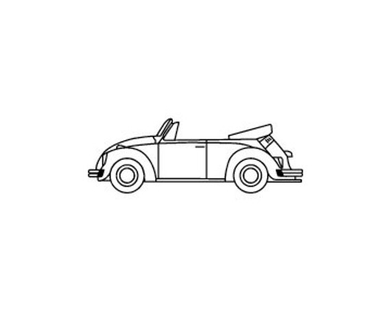 Convertible Volkswagen Bug Outline