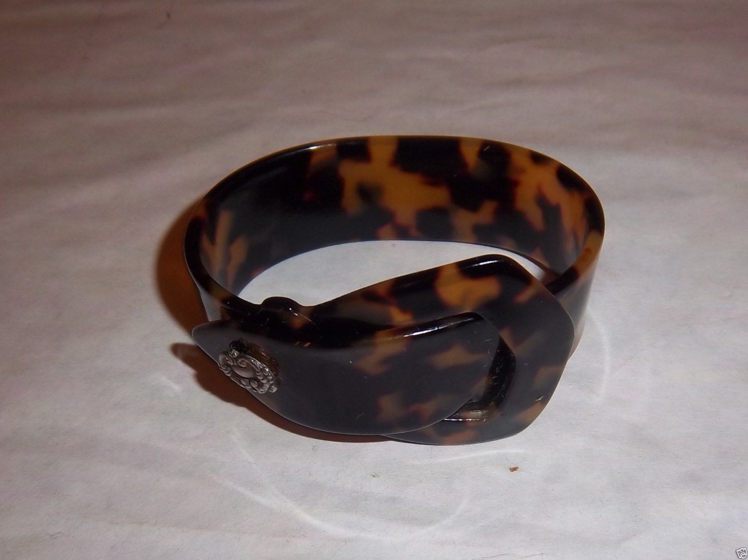 Nice Vintage Lucite Tortoise Shell BELT BUCKLE by rockergirlie