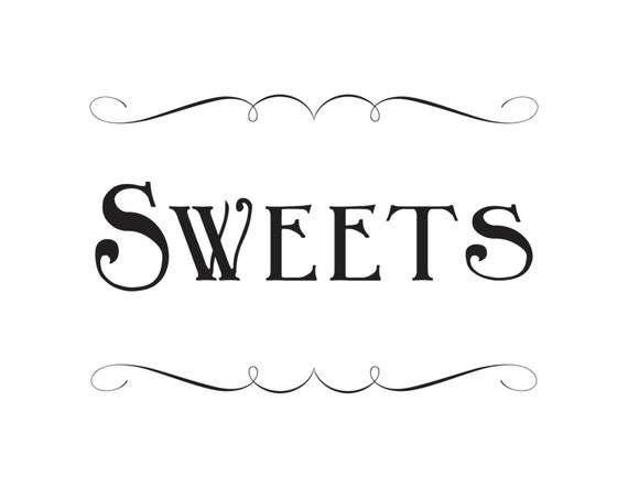 Sweets Sign Printable DIY Digital File PDF by ShannasDIYPrintables