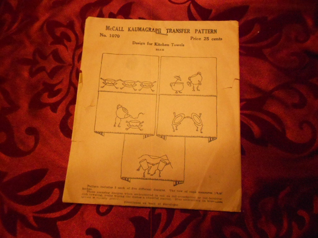 McCall Kaumagraph Transfer Pattern by MermaidMemoirs on Etsy