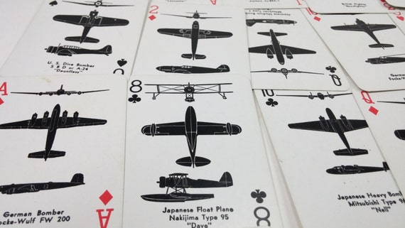 Airplane spotter playing cards ww ii supply