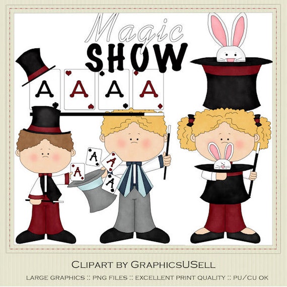 Magic Show Clip Art Graphics by Alice Smith by ClipArtAndDesigns