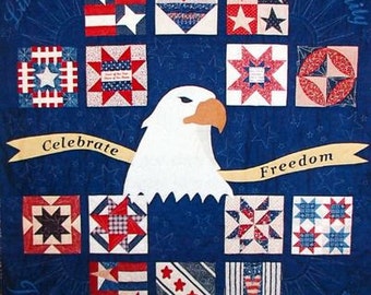 Celebrate Freedom patriotic sampler quilt pattern by Granny's Attic