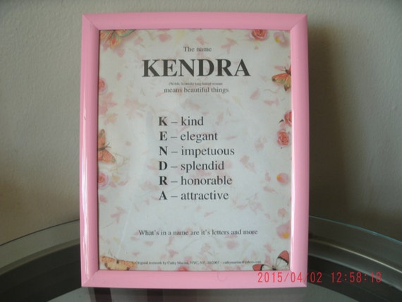 Name Meaning Framework Personalized Kendra Novelty