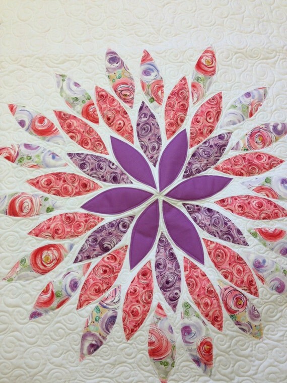 Purple & Pink Flowers Quilt