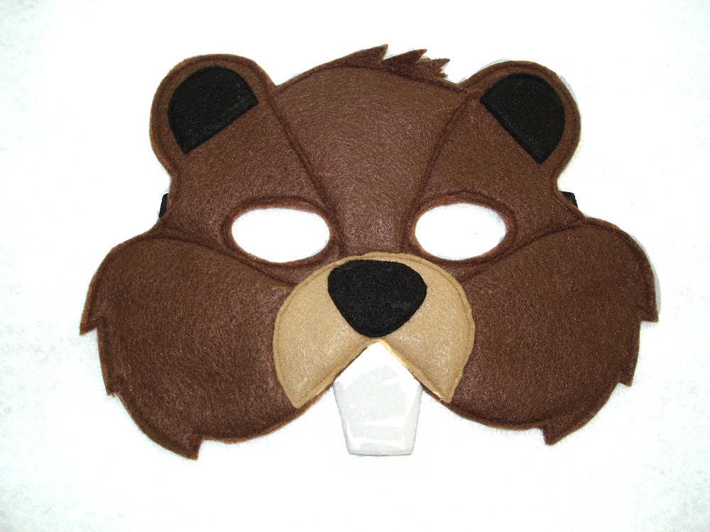 Children's BEAVER Felt Woodland Animal Mask