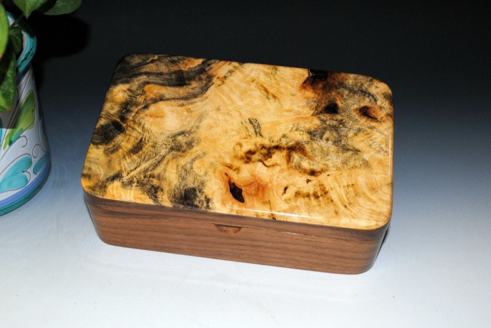 Handmade Wooden Stash Box of Buckeye Burl On Walnut – THE Guy Favorite ...