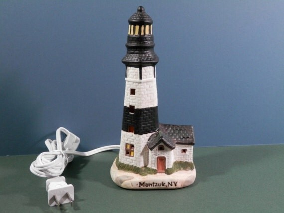 Lighthouse Plug In Wall Night Light Black & White Stripe by 2lewa