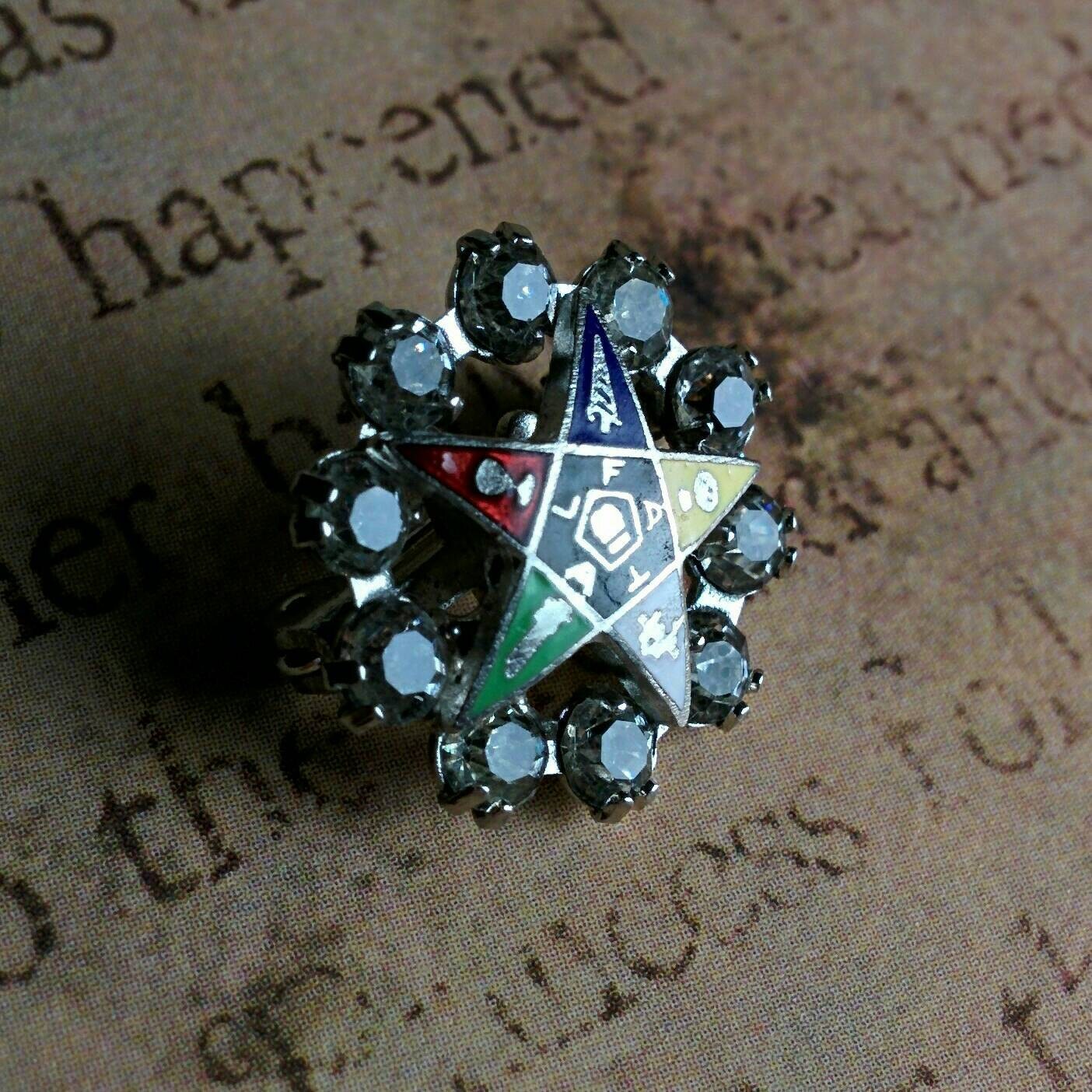 Vintage Eastern Star Rhinestone Pin by RavensTrove on Etsy