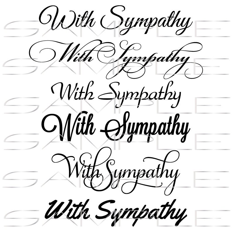 With Sympathy in a variety of fonts SVG cut file for