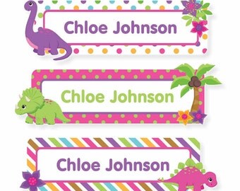 Dinosaur name tags | Etsy