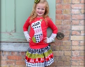 Items similar to Girl Christmas Outfit Modern Personalized Christmas ...