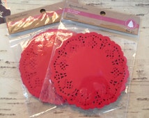 Popular items for red doilies on Etsy