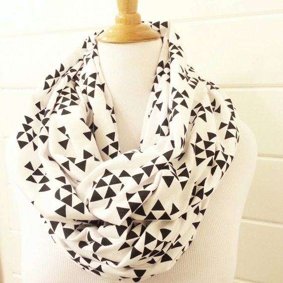 Black and white triangle geometric infinity scarf Choose